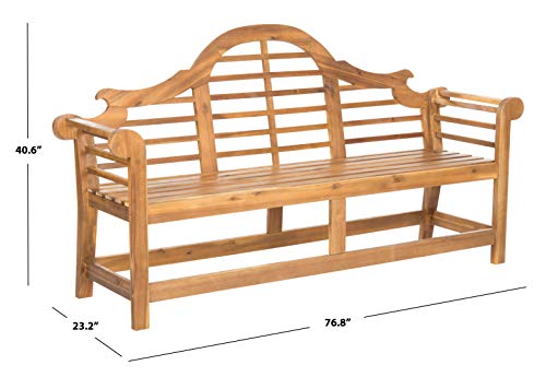 Safavieh Patio Collection Felicity Adirondack Acacia Wood Bench, Natural