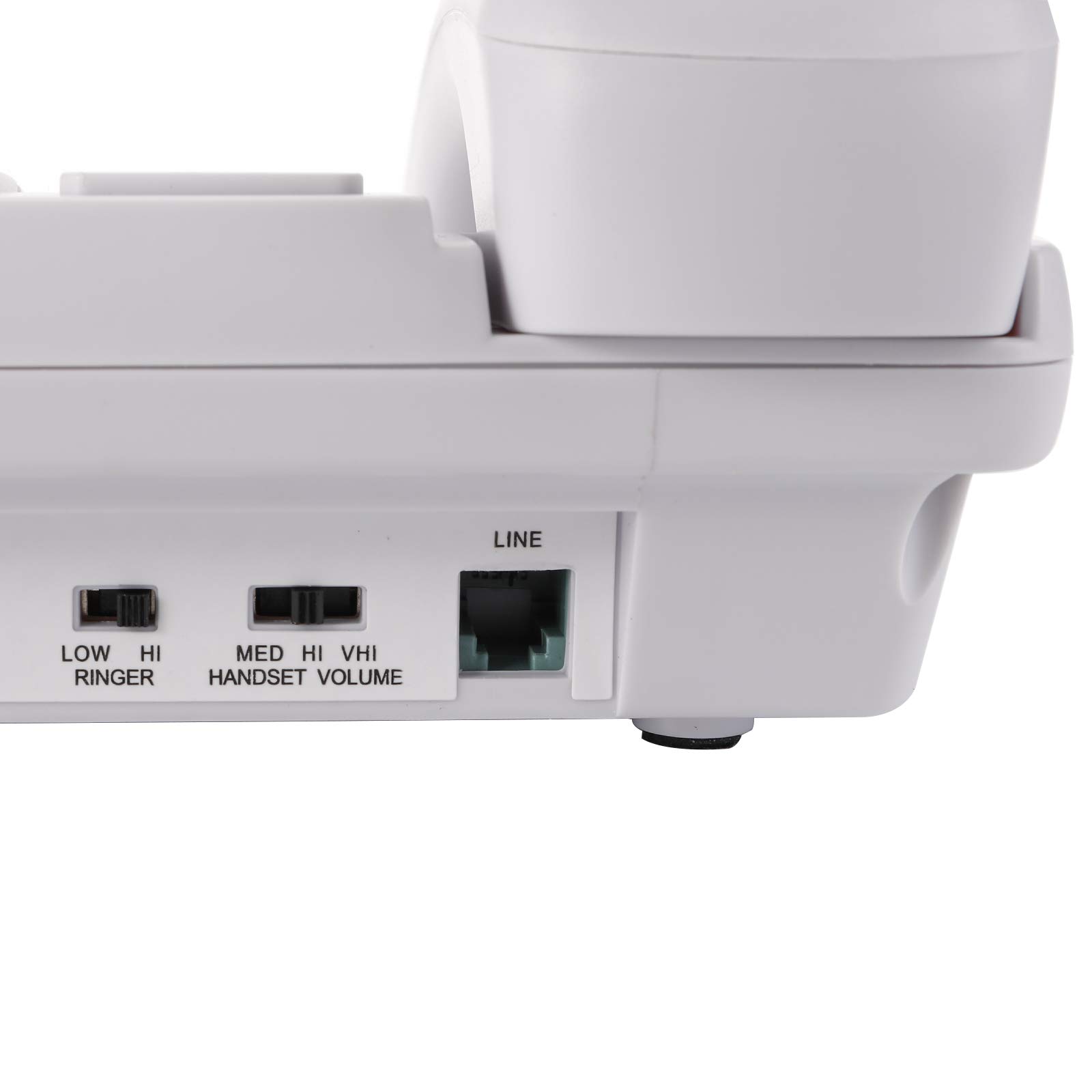 Yopay Amplified Single Line Corded Desk Telephone, Large Buttons Phones for Seniors, Extra Loud Ringer Desk Phone Easy to Read, White, Elderly Friendly