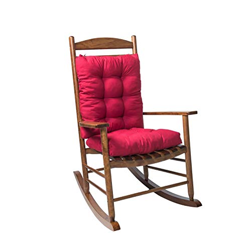 Indoor/Outdoor Lounger Cushion 2 Pieces Set Cotton Garden Furniture Seat Cushion, Patio Wicker Seat Cushions for Lounger Garden Furniture Patio Lounger Bench Rocking Chair (Red)