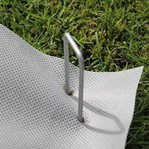 MySit 6" Galvanized Landscape Staples Garden Stakes Pins 100 Pack, Heavy-Duty 11 Gauge Garden Staples Anti-Rust Fence Stakes for Anchoring Weed Barrier Fabric Irrigation Tubing Soaker Hose