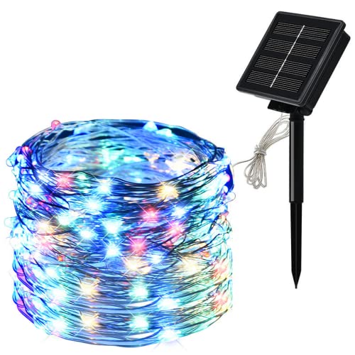 DWINBCZ 32m/22m/12m/7m Solar LED Light Outdoor Festoon Lamp Garden Fairy Light String 1~2PC Waterproof Christmas Garland Yard Decoration (Color 1PC,7M 50LED)