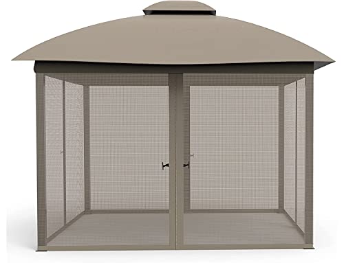 Gazebo Mosquito Netting Screen 4-Panels Universal Replacement for Patio, Outdoor Canopy, Garden and Backyard (10'x13', Beige)