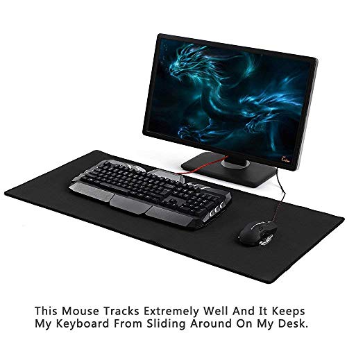 KINPLE Large Gaming Mouse Pad, Extended Soft Keyboard Mat Desk Pad Mousepad for PC Laptop Study Computer Gamer (90x40 j-001)