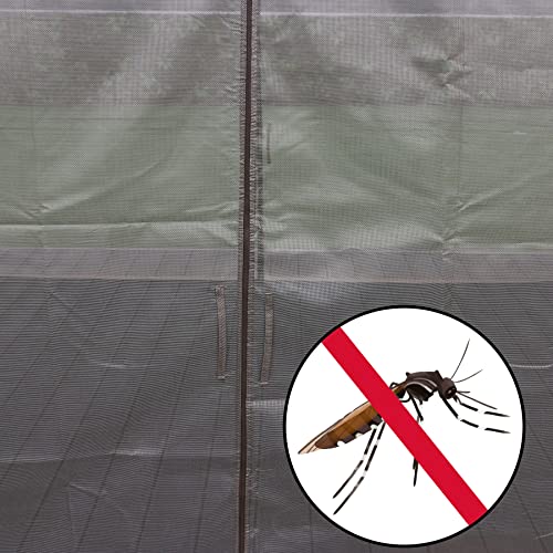 Gazebo Mosquito Netting Screen 4-Panels Universal Replacement for Patio, Outdoor Canopy, Garden and Backyard (10'x13', Beige)
