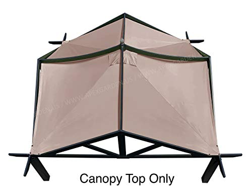 APEX GARDEN Replacement Canopy Top for Lowe's 10 ft x 10 ft Gazebo #GF-12S039B / GF-9A037X (Brown)