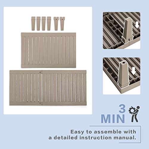 JUMMICO Patio Chaise Lounge Chair Set of 2 Outdoor PE Waterproof Adjustable Easy Assembly Lounge Chairs for Outside Pool Garden Deck Beach