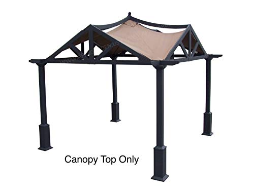 APEX GARDEN Replacement Canopy Top for Lowe's 10 ft x 10 ft Gazebo #GF-12S039B / GF-9A037X (Brown)