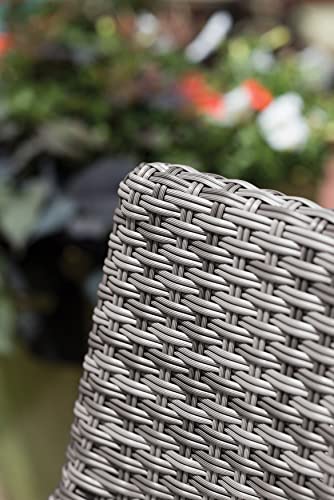 Oxford Garden Argento Bar Stool โ Resin Wicker Argento - Polyester Grade AA Cushion - Group 1 - Midnight Blue Cushions - 2 Pack
