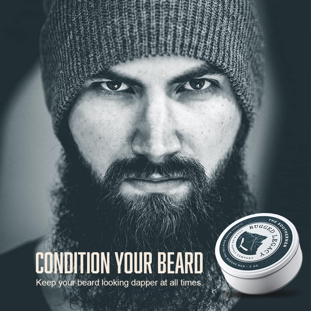 Rugged Legacy - Beard Balm, The Southerner 2oz Beard Balm for Men, Scented Beard Balm with a Hint of Fresh Cut Tobacco Leaves, Beard Styling Balm Made with Natural Oils that Enrich Your Entire Beard