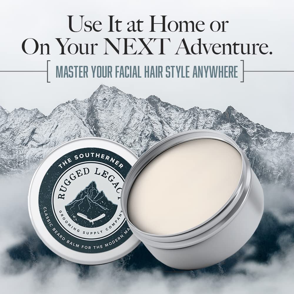 Rugged Legacy - Beard Balm, The Southerner 2oz Beard Balm for Men, Scented Beard Balm with a Hint of Fresh Cut Tobacco Leaves, Beard Styling Balm Made with Natural Oils that Enrich Your Entire Beard
