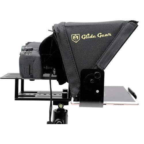 Glide Gear TMP100 Adjustable iPad/ Tablet/ Smartphone Teleprompter Beam Splitter 70/30 Glass w/ Carry Case No Plastic All Metal / No Assembly Required