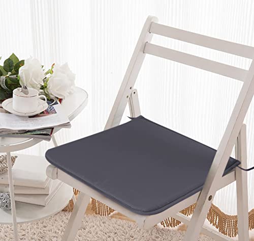 Square Strap Garden Chair Pads Seat Cushion for Outdoor Bistros Stool Patio Dining Room Kitchen Chair Cushions Set of 2 (Dark Gray, One Size)