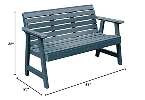 highwood Weatherly Garden Bench, 5 Feet, Nantucket Blue
