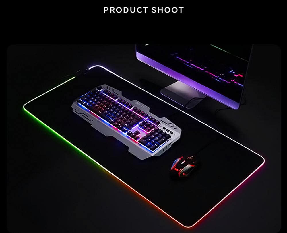 Mouse Pads Cute Anime Bikini Girl Blue Sea RGB Gaming Mouse Pad Extended XXL LED Backlight Mouse Mat for Laptop,Desktop 27.6x11.8 inch