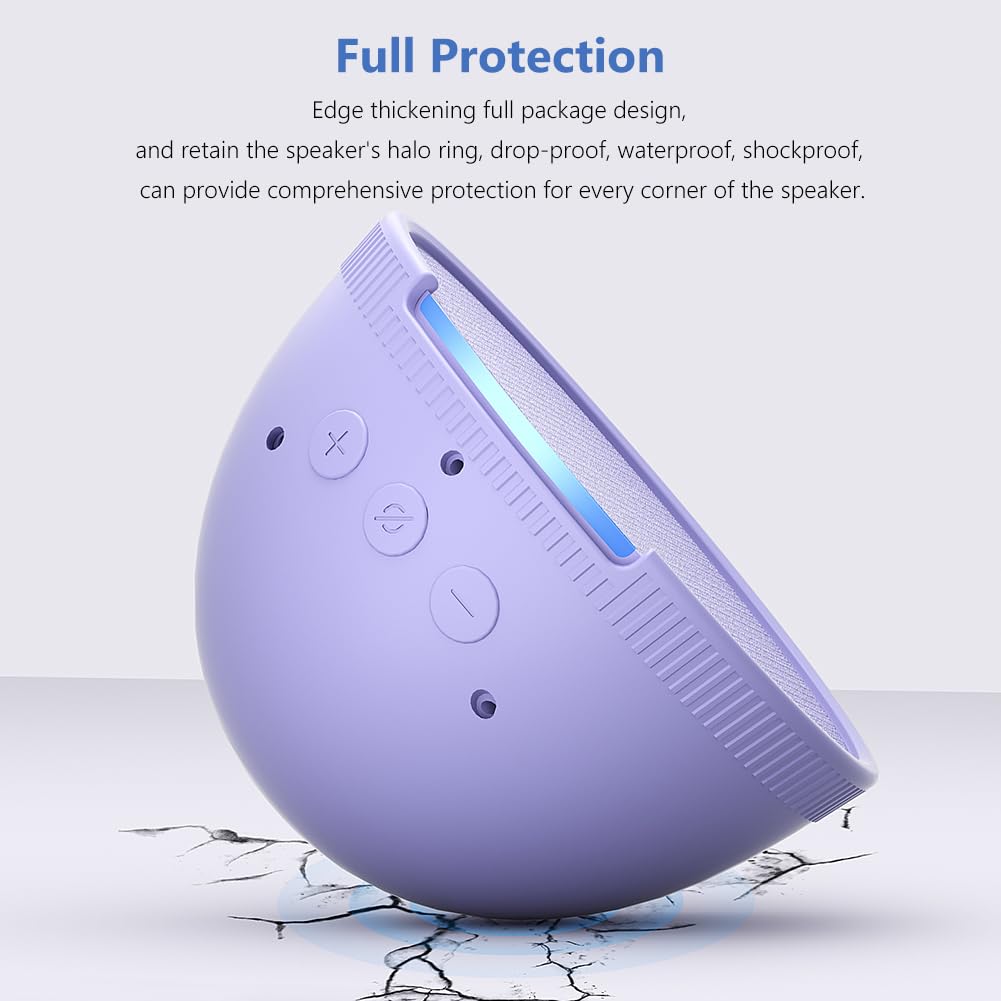 sikiwind Speaker Cover, Silicone Au-dio Box Cover Case Waterproof Speaker Protective Sleeve Shockproof Anti Drop Accessories for Amazon Echo Pop