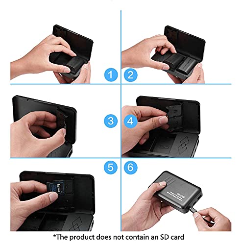 JYJZPB LP-E6N LP-E6 Battery Charger Case, 2 Pack LP-E6N Batteries fit for Canon 5D Mark II, III, 5D Mark IV, 5DS, 5DS R, 60D, 6D Mark II, 7D, 7D Mark II, 70D, 80D Digital Cameras