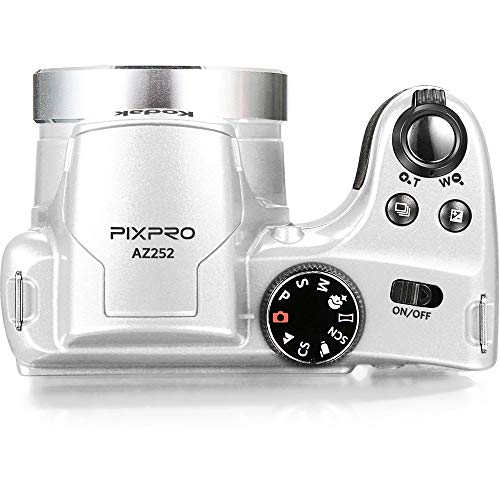 KODAK PIXPRO AZ252 Astro Zoom Digital Camera (White) Bundle with 32GB Card, Case, Accessory kit, and Rechargeable Batteries