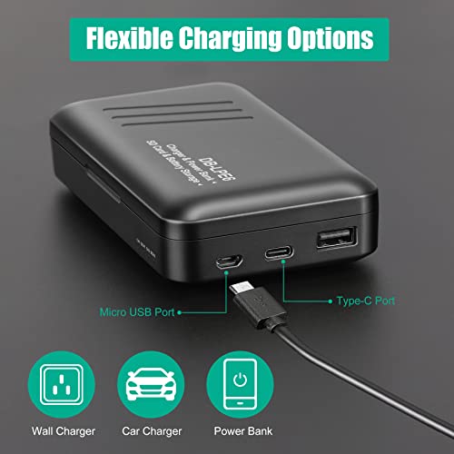 JYJZPB LP-E6N LP-E6 Battery Charger Case, 2 Pack LP-E6N Batteries fit for Canon 5D Mark II, III, 5D Mark IV, 5DS, 5DS R, 60D, 6D Mark II, 7D, 7D Mark II, 70D, 80D Digital Cameras