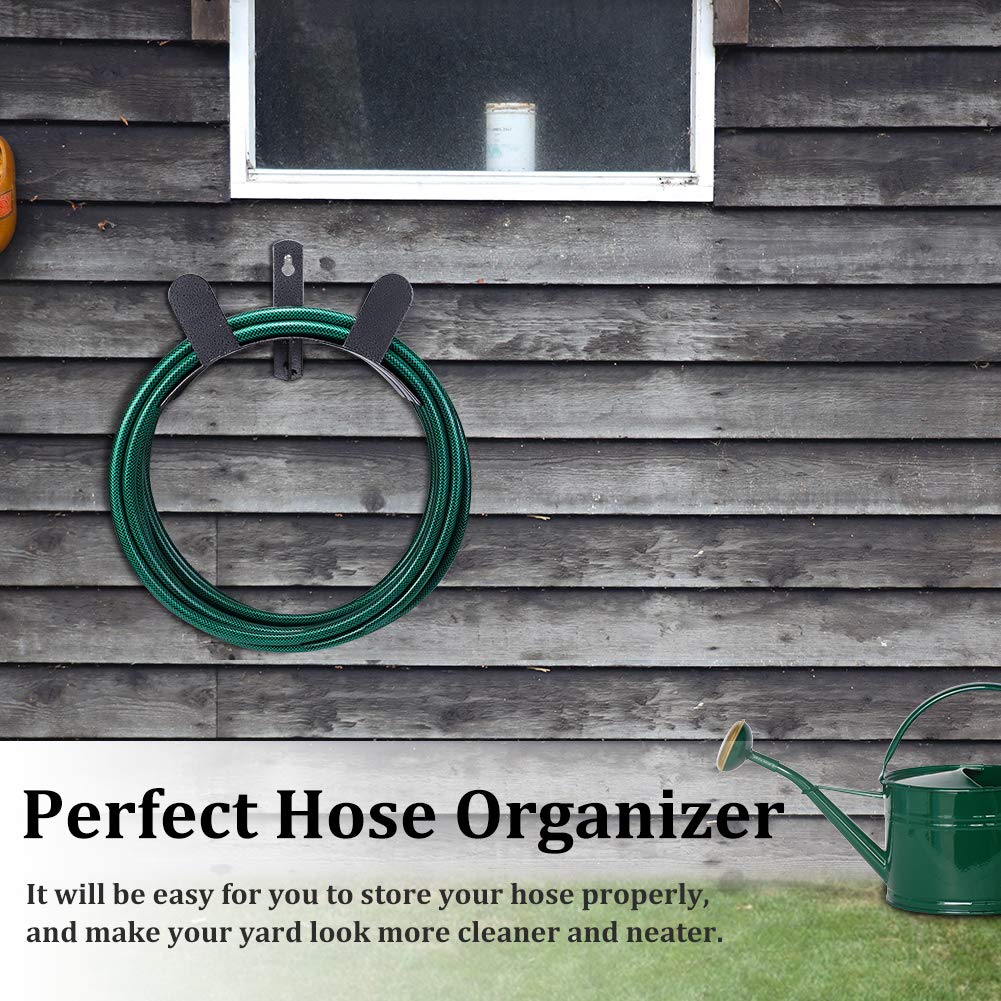 Deluxe Wall Mount Garden Hose Hanger Duty Metal Hose Holder Easily Holds 125 3/4ββ Hose