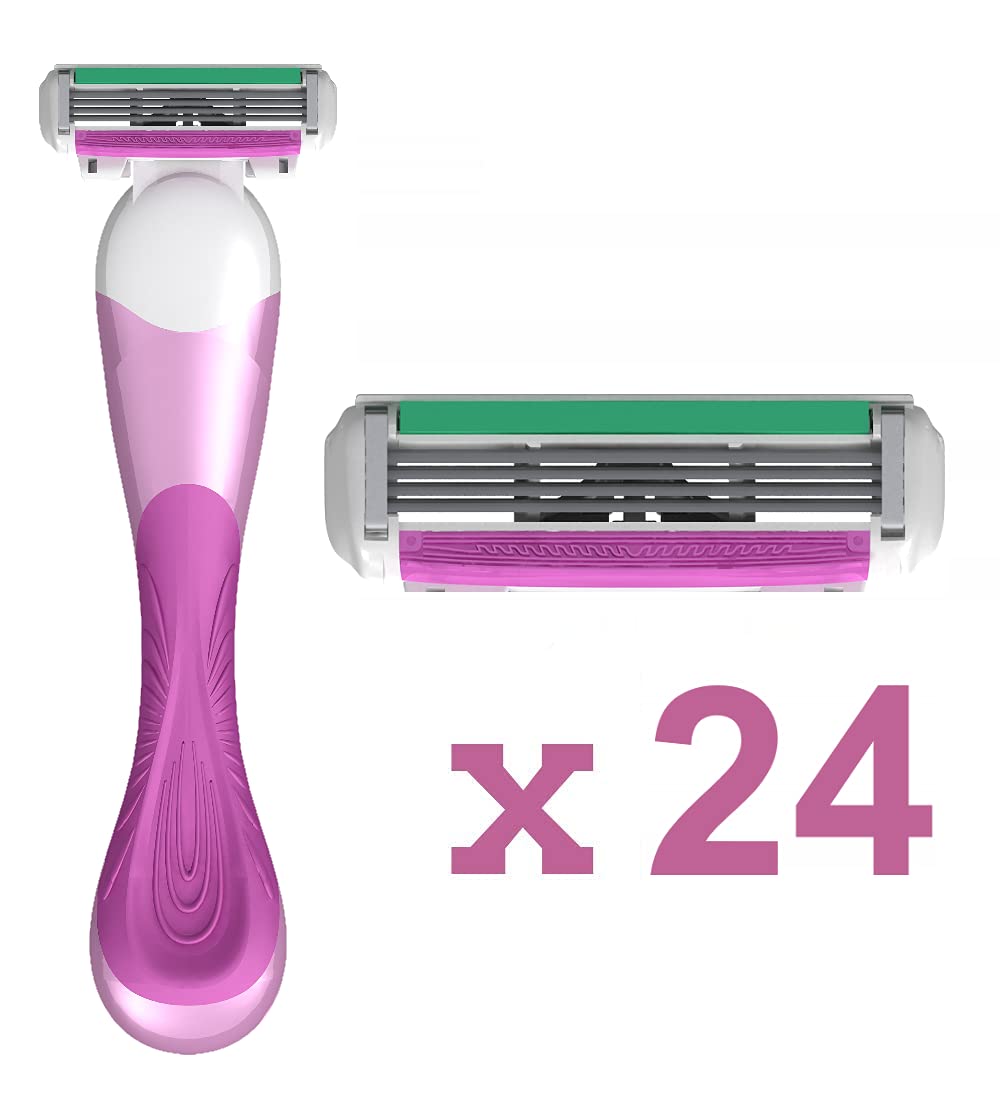 ShaveMOB 4-Blade Women's Razor Kit (Flex Head Handle + 12 Refills) - The Purist Shaving Kit