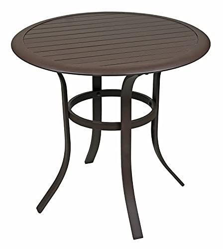 Garden Elements Outdoor Brown Aluminum Table (Side Table, Brown, Slat-Top)