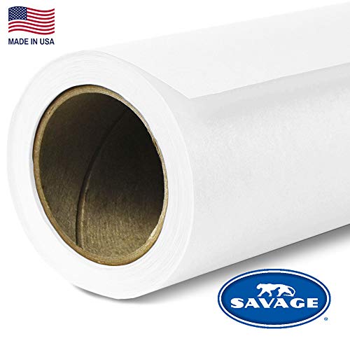 Savage Seamless Paper Photography Backdrop - #66 Pure White (107 in x 36 ft) Made in USA