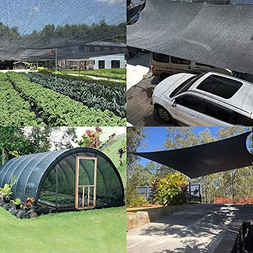 POYEE 40% 14ftx20ft Black Shade Cloth Taped Edge with Brass Grommets Garden Sun Shade UV Resistant Sunblock Shade Net for Outdoor Plants Vegetables Greenhouse