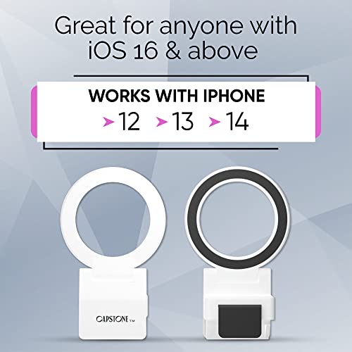 Capstone Continuity Camera Mount for Desktop Monitors with a Flat Back | 30 Degree Tilt for Desk View | Connects via MagSafe | for iPhone 12, 13 & 14 | for iOS 16 + Mac OS Ventura or Later