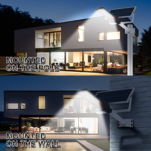 Gebosun 500W Solar Street Light,480 LED Dusk to Dawn Outdoor Lighting for Security, Solar Flood Light Motion Sensor Outdoor Light for Parking Lot, Yard, Garden,Patio, Driveway
