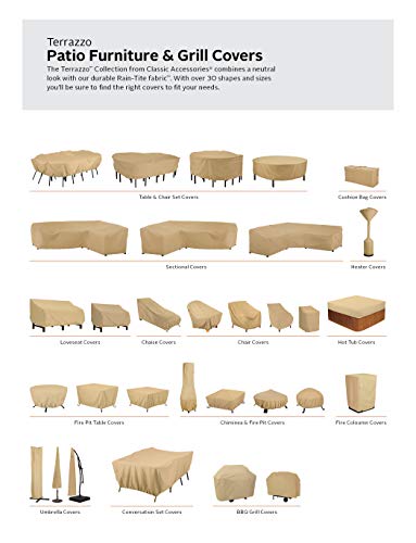 Classic Accessories Terrazzo Water-Resistant 26.5 Inch Patio Chair Cover, Outdoor Chair Covers