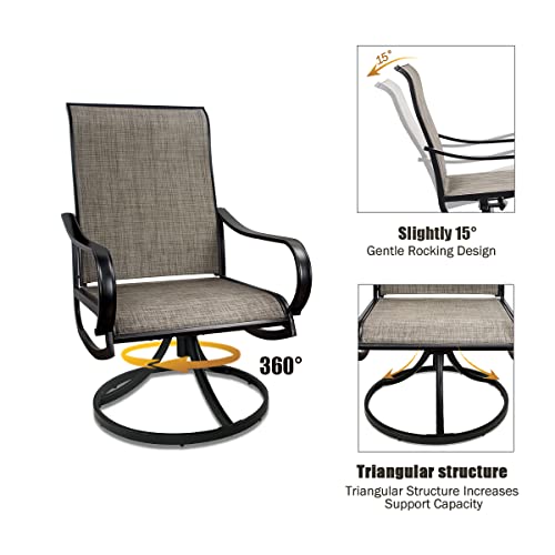 MEOOEM Patio Dining Chairs 4PCS Outdoor Swivel Rocker Chairs with Textilene Mesh Fabric Weather Resistant Furniture for Garden Backyard