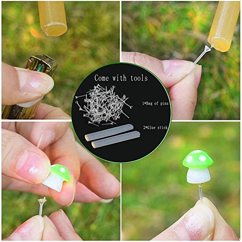 Tophappy 100pcs Miniature Fairy Garden Ornaments Kit Set, Ladybugs,Mushrooms, Flowers with Tools for DIY Fairy Garden Décor