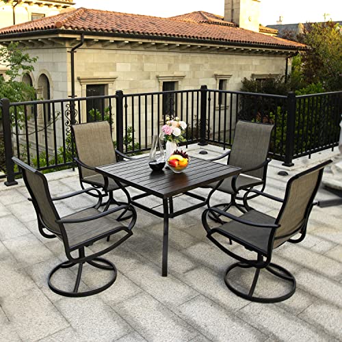 MEOOEM Patio Dining Chairs 4PCS Outdoor Swivel Rocker Chairs with Textilene Mesh Fabric Weather Resistant Furniture for Garden Backyard
