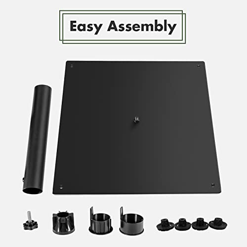Giantex 42lbs Patio Umbrella Base, Suitable for 1.6''-1.9'' Umbrella Poles, 4 Adjustable Pads Anchor Holes, Heavy Duty Square Outdoor Umbrella Stand for Deck Yard Poolside Garden (25'' x 25'')