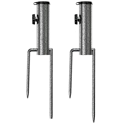 weallbuy Beach Umbrella Sand Anchor, Portable Umbrella Stand with Anchor for Patio/Beach/Parasol/Garden/Fishing, Adjustable Holder Stand for 0.9-1.2 Inch Umbrella (2)