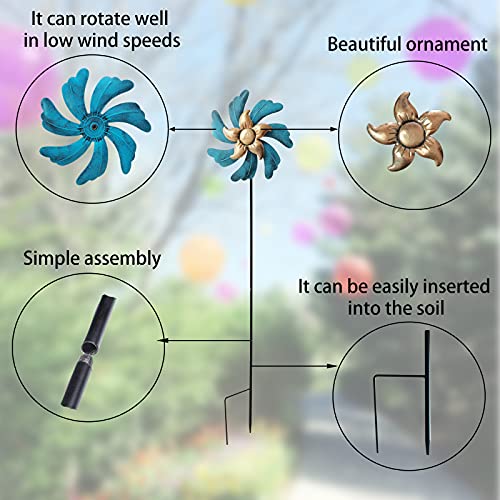 RTWAW Wind Spinner Outdoor Garden Decor Kinetic Wind Sculpture Metal Windmill for Outdoor Yard Patio Lawn Garden Decor
