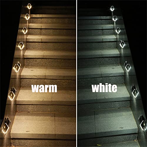 Solar Outdoor Lights, 8 Pack Solar Fence Lights, Deck Lights Solar Powered Waterproof Outside Lights for Garden Patio Yard Stair Step Wall Railing Post LED Lamp,Warm White