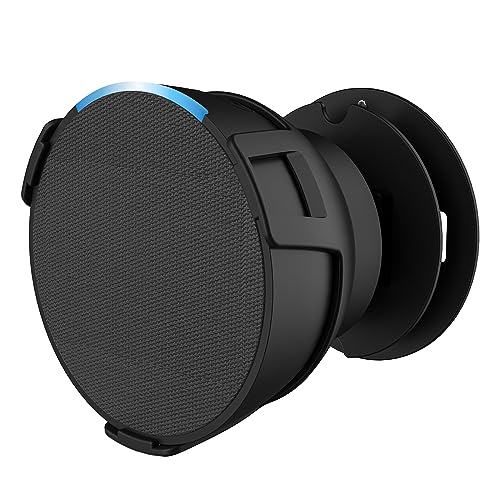 AdteMp Compatible with Echo Pop Holder,Wall-Mounted Echo Pop with Integrated Cable Management,Echo Pop Stand Mount, Speaker Accessories Rack (Black)