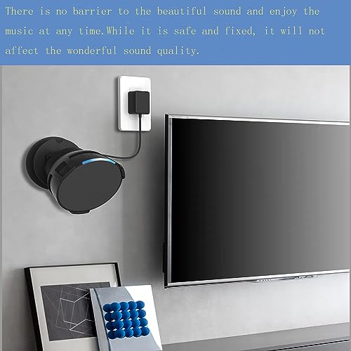 AdteMp Compatible with Echo Pop Holder,Wall-Mounted Echo Pop with Integrated Cable Management,Echo Pop Stand Mount, Speaker Accessories Rack (Black)