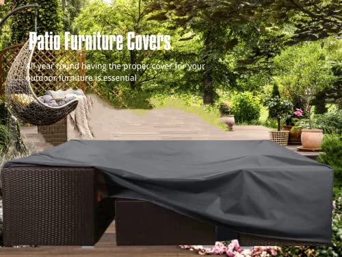 YoungBee Patio Furniture Set Covers,Rectangular/Square Patio Table Cover Waterproof, Windproof, Upgraded Tear-Resistant 420D Oxford Large Outdoor Furniture Covers 95" W x 64" D x 39" H