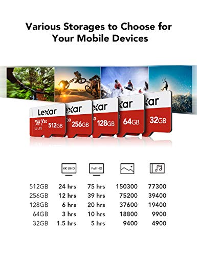 Lexar E-Series 128GB Micro SD Card[2 Pack], MicroSDXC Flash Memory Card with Adapter Up to 100MB/s, U3, V30, A1, C10, UHS-I, 4K UHD, Full HD, High Speed TF Card for Phone, Tablet, Drone and Camera