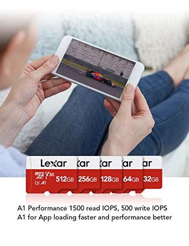Lexar E-Series 128GB Micro SD Card[2 Pack], MicroSDXC Flash Memory Card with Adapter Up to 100MB/s, U3, V30, A1, C10, UHS-I, 4K UHD, Full HD, High Speed TF Card for Phone, Tablet, Drone and Camera