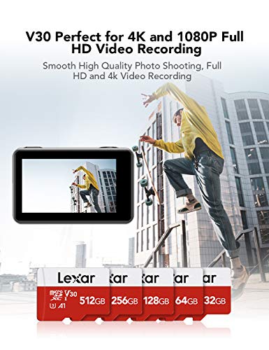 Lexar E-Series 128GB Micro SD Card[2 Pack], MicroSDXC Flash Memory Card with Adapter Up to 100MB/s, U3, V30, A1, C10, UHS-I, 4K UHD, Full HD, High Speed TF Card for Phone, Tablet, Drone and Camera