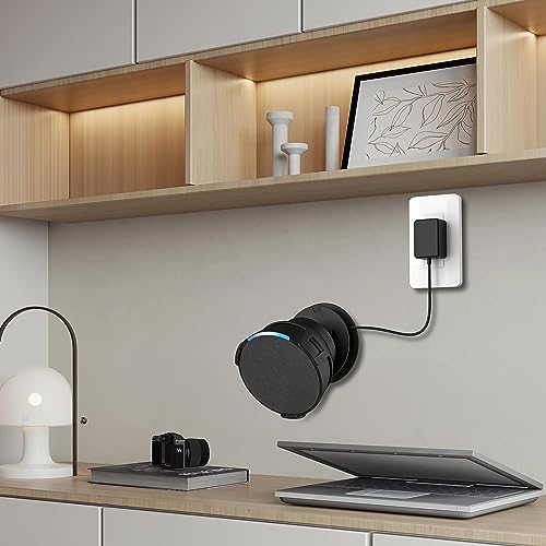 AdteMp Compatible with Echo Pop Holder,Wall-Mounted Echo Pop with Integrated Cable Management,Echo Pop Stand Mount, Speaker Accessories Rack (Black)