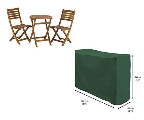 Bosmere Weatherproof Bistro Set Outdoor Cover for 2 Chairs & Round Table 49" L x 25" W x 31" H, Green