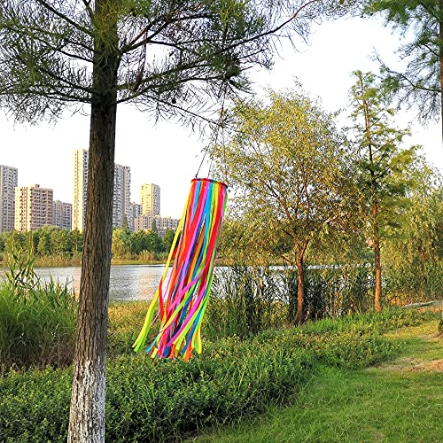 Satin Ribbon Windsock Streamer, Outdoor Decorations for Your Patio, Garden, Yard, Dock and Camper, 49-Inch, WS49-XZH