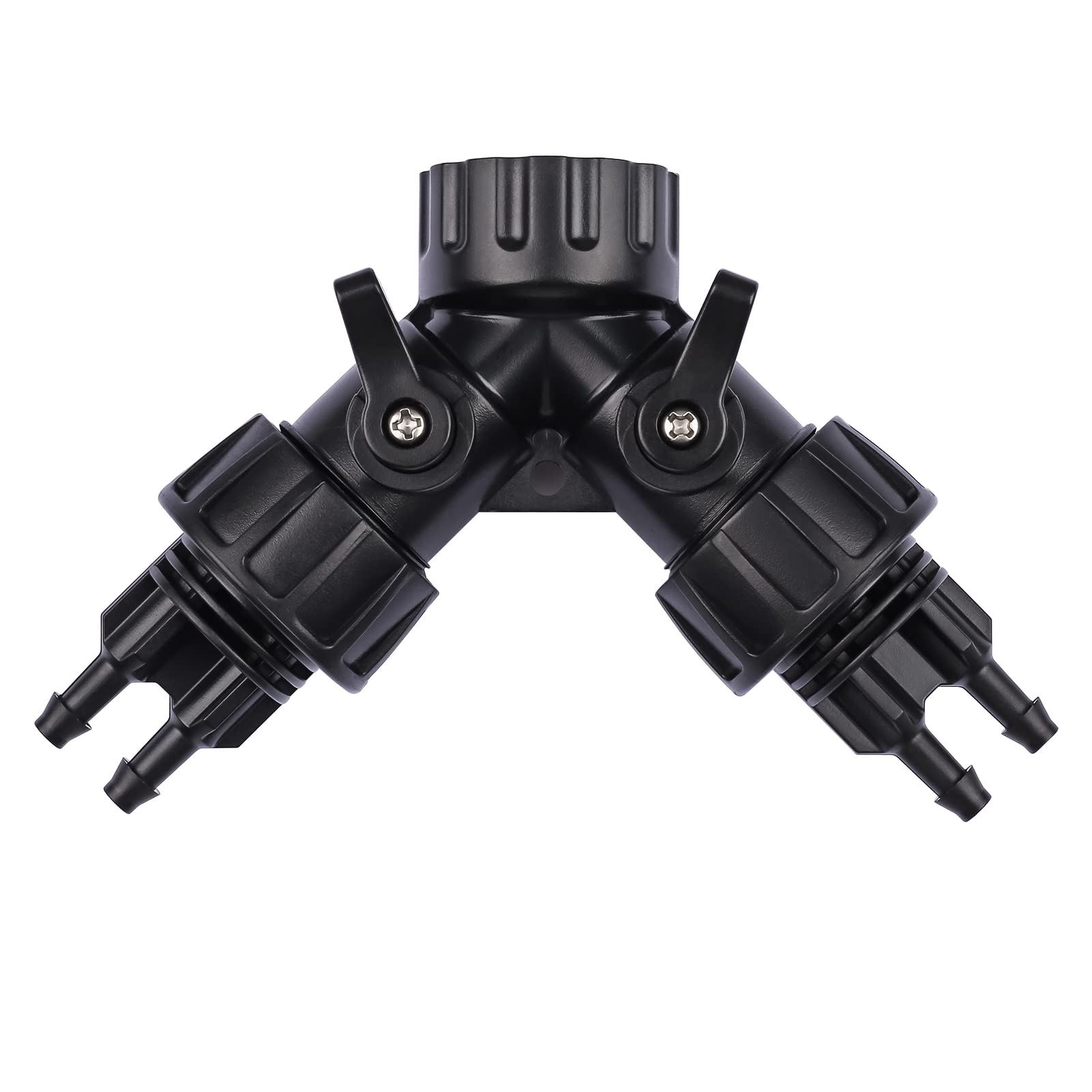 Yulaiyoen 1/4 Inch Drip Irrigation Tubing to Faucet Adapter Connector, 2 Way Y Splitter for 3/4" Inch Garden Hose to 1/4 Inch Drip Irrigation Hose