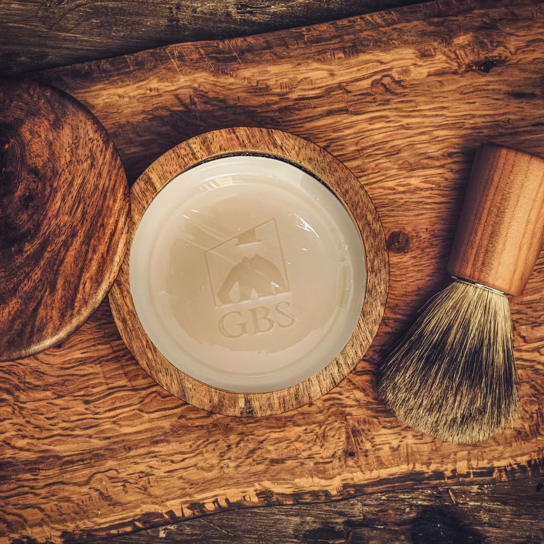 G.B.S 97% Men's Cedar & Pine Shave Soap –All Natural Shave Soap for Men- Creates a Rich Lather Foam for Ultimate Wet Shaving Experience (Cedar and Pine)