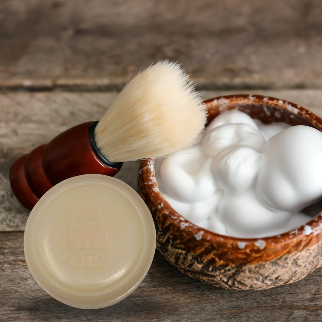 G.B.S 97% Men's Cedar & Pine Shave Soap –All Natural Shave Soap for Men- Creates a Rich Lather Foam for Ultimate Wet Shaving Experience (Cedar and Pine)