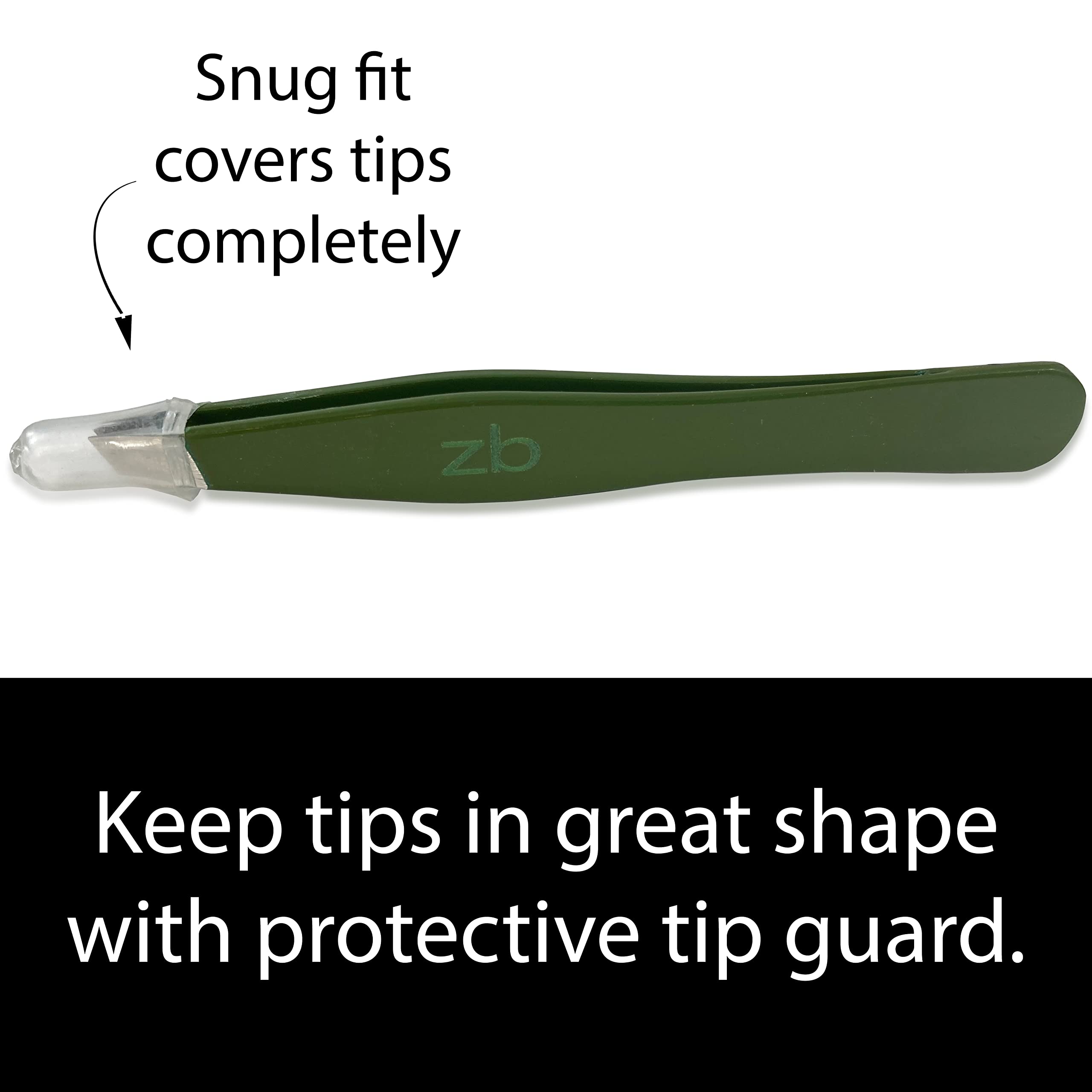 Tweezers β Surgical Grade Stainless Steel - Slant Tip for Expert Eyebrow Shaping and Facial Hair Removal β with Protective Pouch (Army Green)